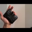 Black Python Leather Wallet- Squeeze Wallet Leather Coins Pouch Small ...