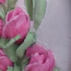 Sculptural Floral Art, Pink Tulips, Oval Frame, Dimensional Painting ...