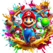 Super Mario Watercolor Splash PNG: Digital Clipart (3 PNG) - Etsy