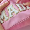 Sewn Patches Backpack Personalized Nylon Backpack With Patch Chenille ...