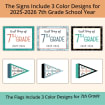7th Grade Back to School Flags and Signs | 2025 School Year | First Day ...