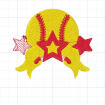Softball Banner & Stars - Machine Embroidery Design, Embroidery Designs ...