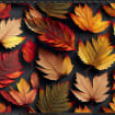 3D Fall Leaves Seamless Digital Paper Background - Realistic Orange ...