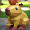 3D Capybara Papercraft SVG PDF Template – DIY Low Poly Animal Model for ...