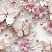 Pink Butterfly Seamless Pattern, Digital Paper, 3D Paper Wrap ...