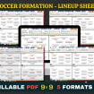 9v9 Soccer Formation Lineup Sheet, Editable PDF, Soccer Training ...