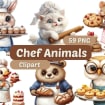 Chef Animals Clipart | Cute Animals PNG | PNG Bundle | Cute Chef ...