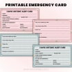Printable Autism Alert Card Medical ID Ice Tag Emergency Safety ...
