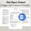 Auto Repair Service Agreement Template: Editable Mechanic Contract ...