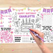 Birthday Party Coloring Page Placemat, Happy Birthday Party Mat ...