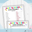 Back to School Word Scramble | Back to School Games | Back to School ...