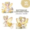 Buttercup Lantern Fairy Clipart | 10 High-quality 300 DPI Jpegs ...