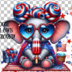 4th of July Baby Elephant With Popsicles Clipart, Cute Patriotic ...