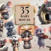 Mouse Clipart Baby Mouse PNG Cartoon Mouse Clipart Woodland Animal PNG ...