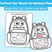 All About Me Backpack Activity: Back to School Printable (PDF Download ...