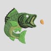 Bass Fish Embroidery Design: Angler Gift, Lake Wildlife (instant ...