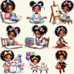 Black Girl Watercolor Clipart, Cute Activity PNG (commercial Use) - Etsy