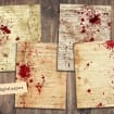 Bloody Letters Digital Papers, Vintage Scrapbook Kit, Handwriting ...