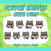 9 SUPER CUTE WOLF Emote Set for Twitch/discord/youtube, Kawaii Cute ...