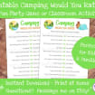 Camping Would You Rather, Camping Game Printable, Camping This or That ...