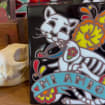 Day of the Dead Cat 6"x6" Hand Glazed Tile Trivet | Designed & Glazed ...
