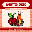 Kawaii Chilling Cherry Animated Emote, Cozy Stream Overlay (digital ...
