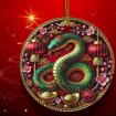 Chinese New Year 2025 Ornament, Year of Snake, Wood Snake, Chinese ...