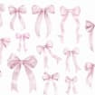 Watercolor Pink Coquette Ribbons Clipart, Commercial Use, Simple ...