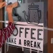 Coffee-themed Vinyl Window Art - Quirky Café Icons Sticker Set, Home ...