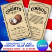 Coquito Bottle Label Template Small Bottles | Editable Canva PDF Front ...