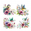 Bird Clipart PNG Bundle, Magic Nature Art, Cute Colourful Birds on ...
