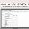 Construction Materials Checklist: Home Building Planner (excel & Google ...