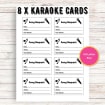 Song Request Cards for Karaoke Events, Printable Karaoke Slips, Print ...