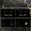Modern Microblading Business Cards Template, Minimal Black Gold Eyebrow ...