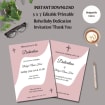 Editable-printable Boho -baby Dedication Invitation-thank You-bundle ...