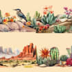 Watercolor Desert Borders Clipart Bundle I Scenery, Natural Tones ...