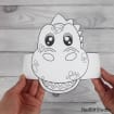 4 Dinosaur Paper Coloring Crowns, Dino Paper Hats for Kids, Instant ...
