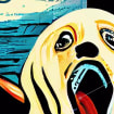 Funny Dog Room Decor | the Scream Dog Poster | Dog Portrait Print ...