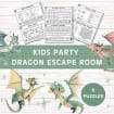 Dragon Birthday Escape Room for Kids, Printable Escape Room Kit ...