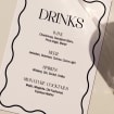 Wave Drinks Menu Template Elegant Bar Menu Design - Instant Download ...