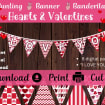 Printable Valentine's Day Bunting Banner Flags |pink Valentine School ...