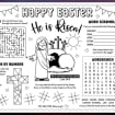 Easter Bible Activity Placemat and Coloring for Kids. Christian Easter ...