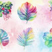 Rainbow Tropical Leaves Clipart: PNG Botanical Bundle (digital Download ...