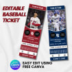 Editable Baseball Ticket Template, Custom Fake Baseball Ticket Template ...