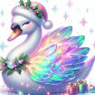 Swan Clipart, Elegant White Christmas Swan Clipart, Festive Winter ...