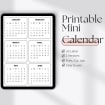 2024 Mini Calendars | Monthly Planner | Minimalist Calendar | 3.5 X3.4 ...
