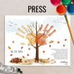 Tree Handprint Fall Craft Idea for Kids, Leaf Handprint Art Printable ...