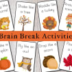 Fall Movement Cards, Thanksgiving Games, Favors, Flash Cards ...
