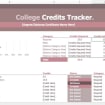 College Credit Tracker Spreadsheet | Excel | University Graduation ...