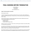 Final Warning Before Termination Letter Template, Last Warning Notice ...